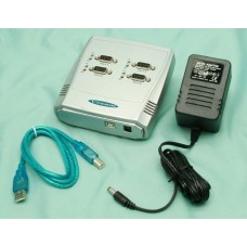 quad RS-232 adapter, USB port